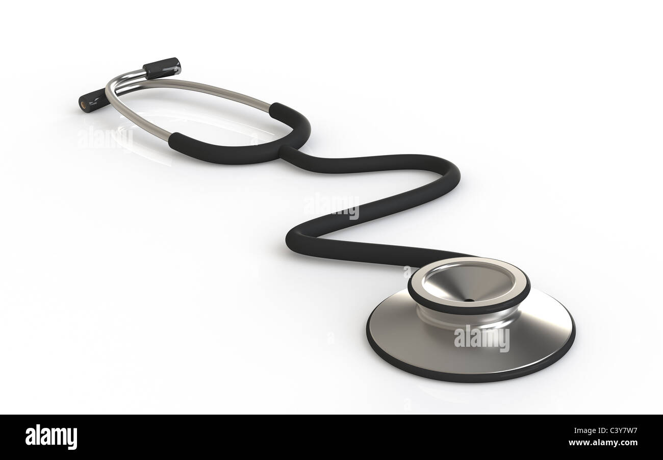 Stethoscope. Perspective view of a Stethoscope. Orange Stock Photo - Alamy