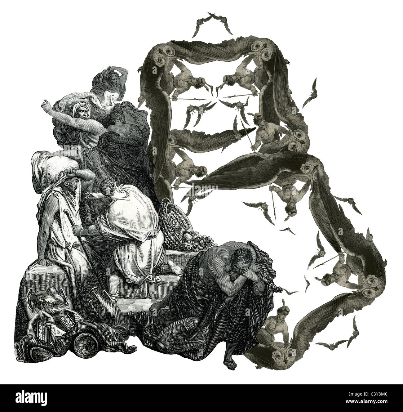 Victorian decorative letter b hi-res stock photography and images - Alamy