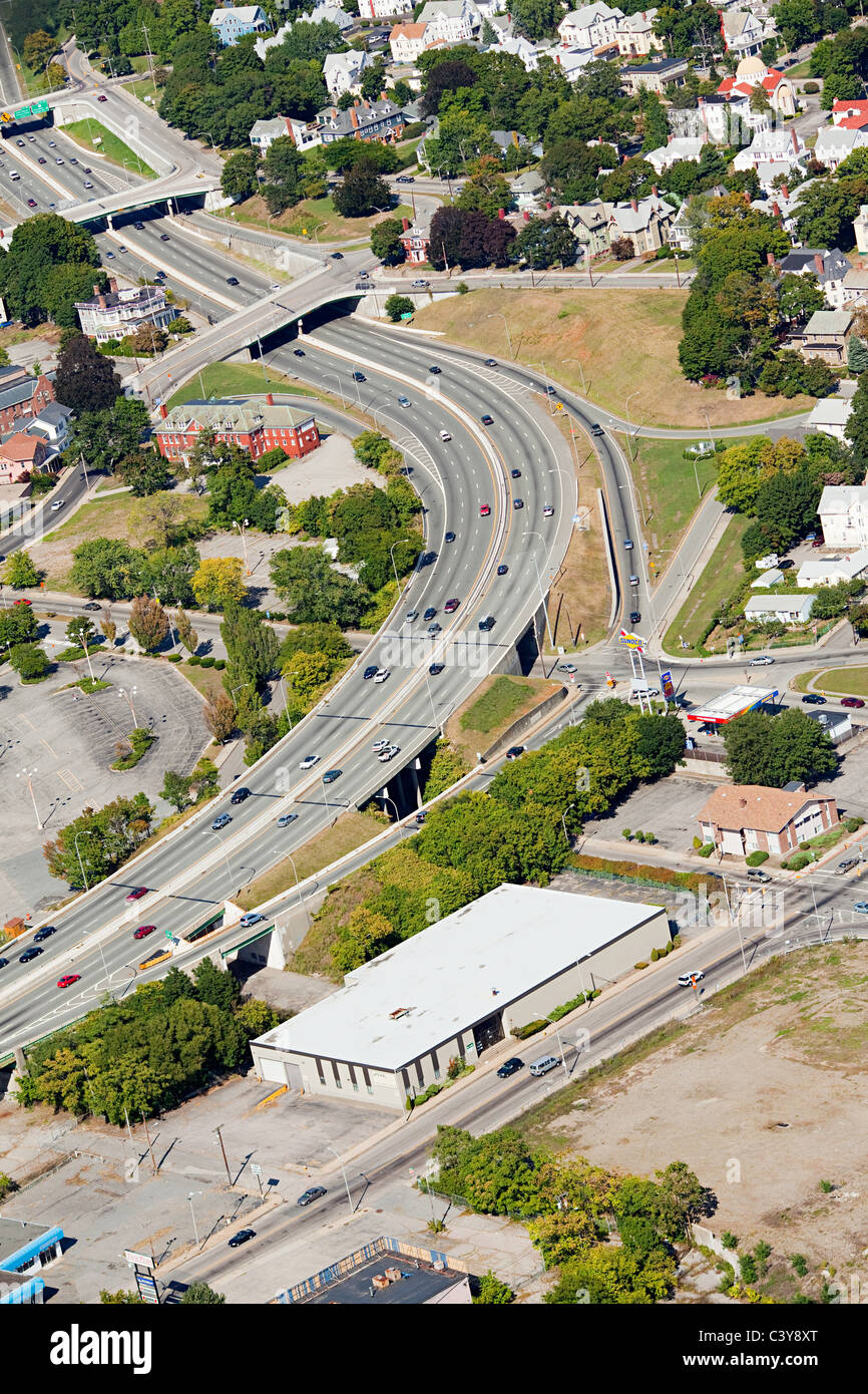 Aerial view american highway junction hi-res stock photography and ...