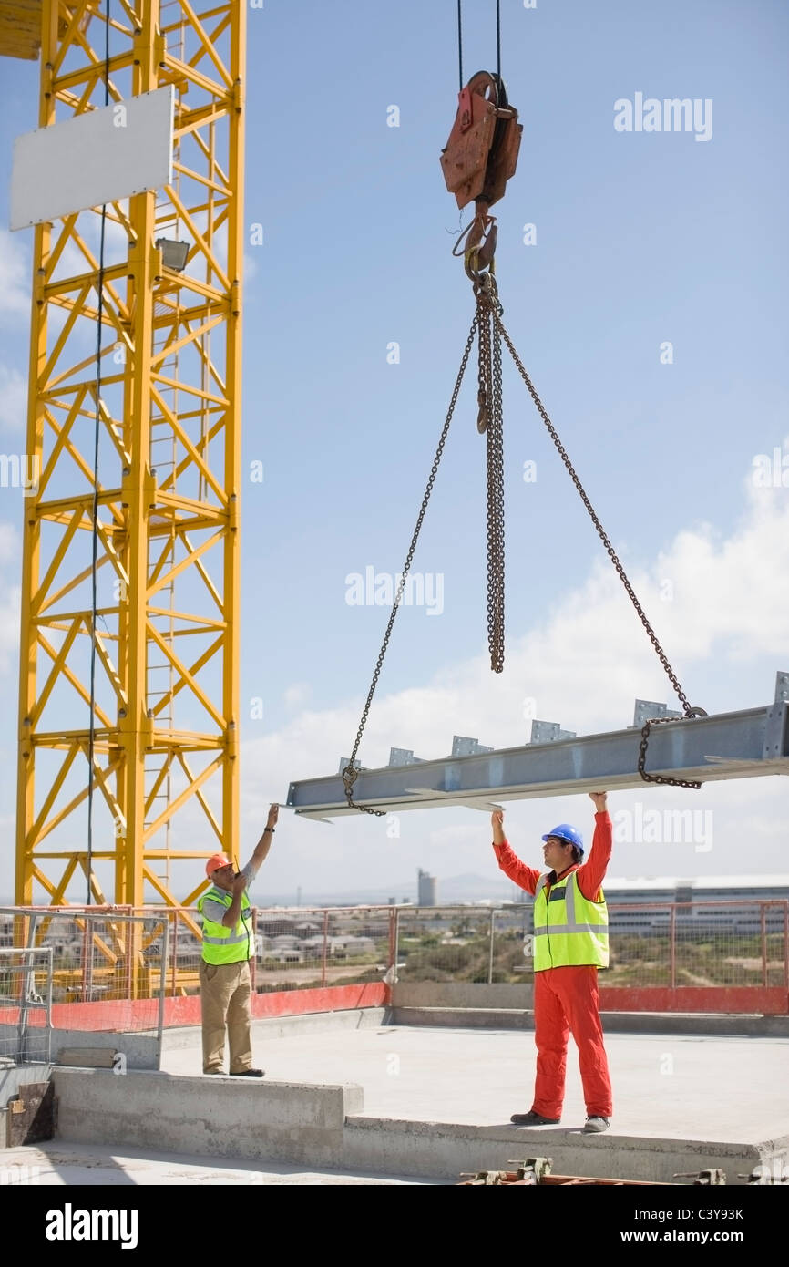 Construction Site Workers Girder High Resolution Stock Photography and ...