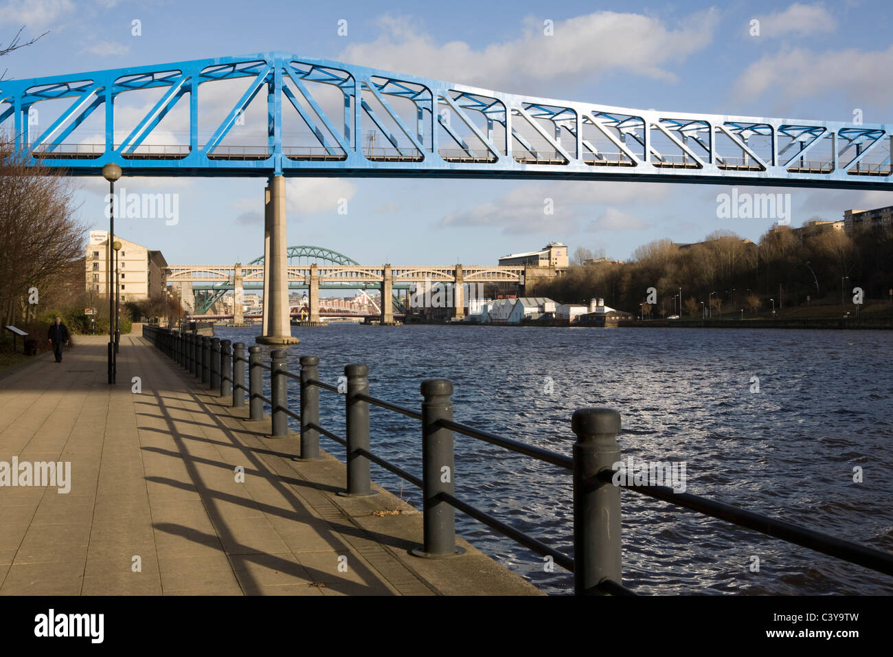 The Queen Elizabeth II Metro Bridge over the River Tyne, Newcastle upon ...