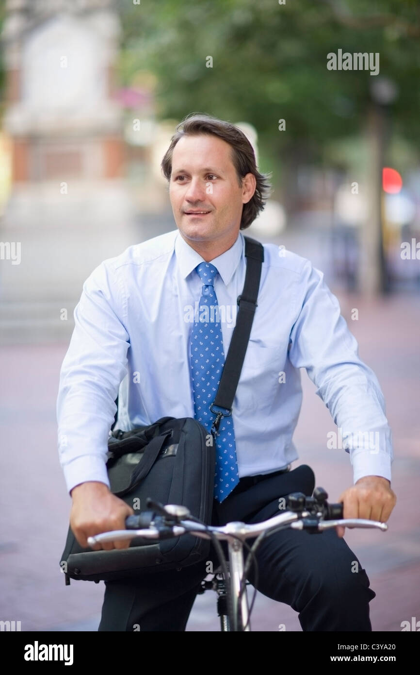 Man riding a bicycle Stock Photo - Alamy