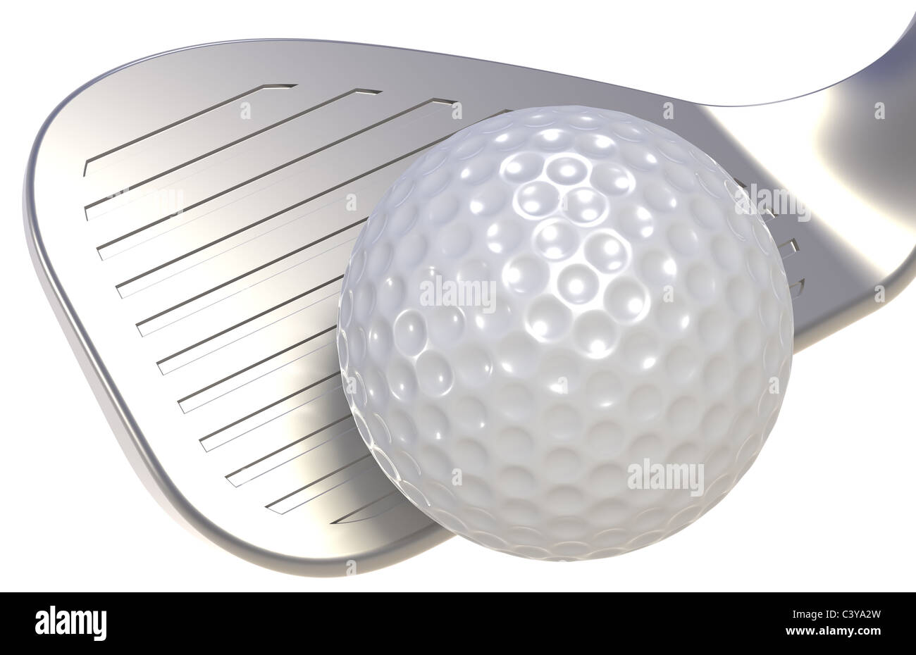 Golf Club and ball. Golf Club hitting a Golf Ball Stock Photo - Alamy