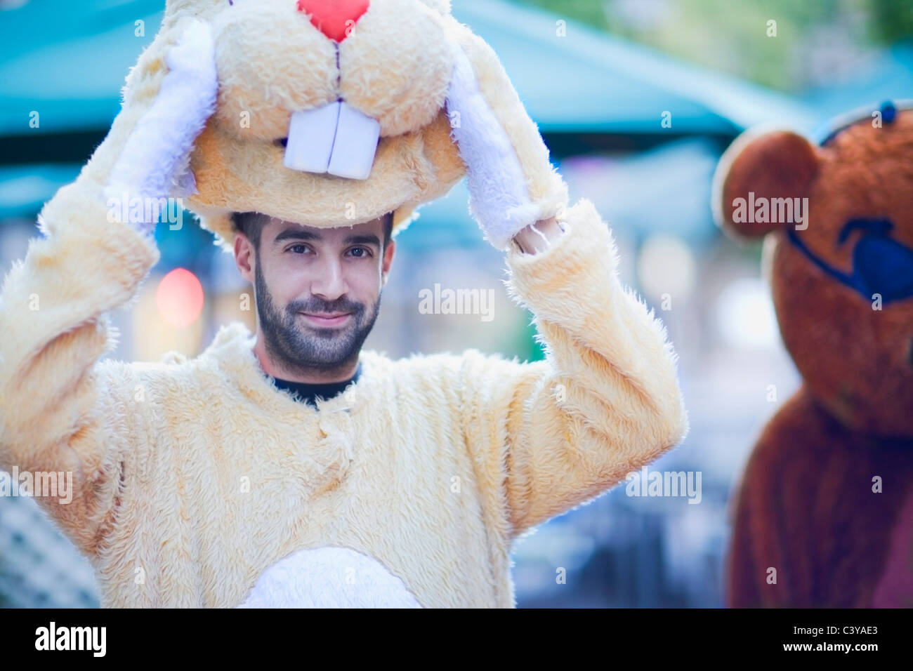 Man in a bunny costume Stock Photo - Alamy