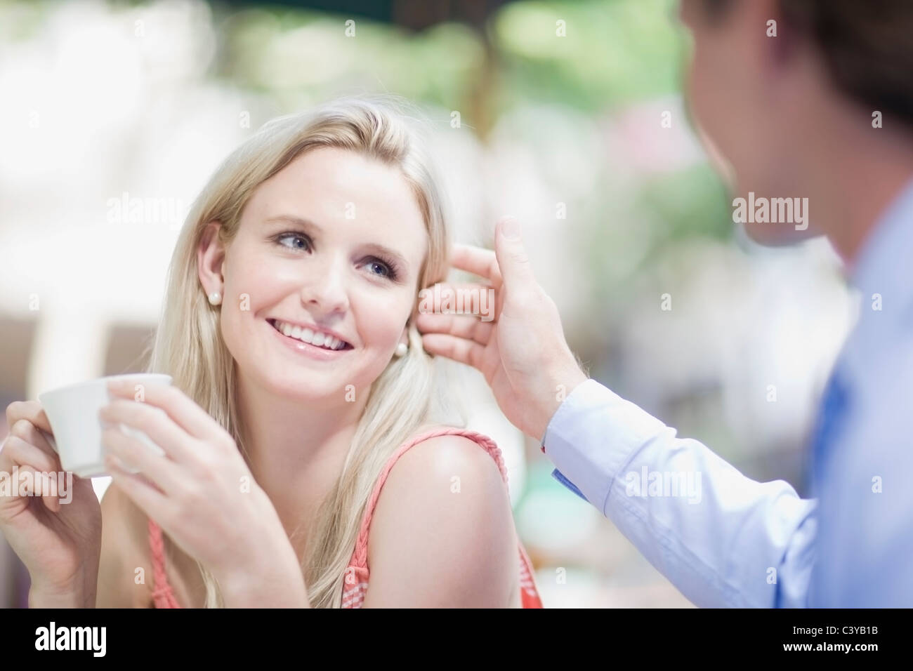 Woman being caressed Stock Photo - Alamy