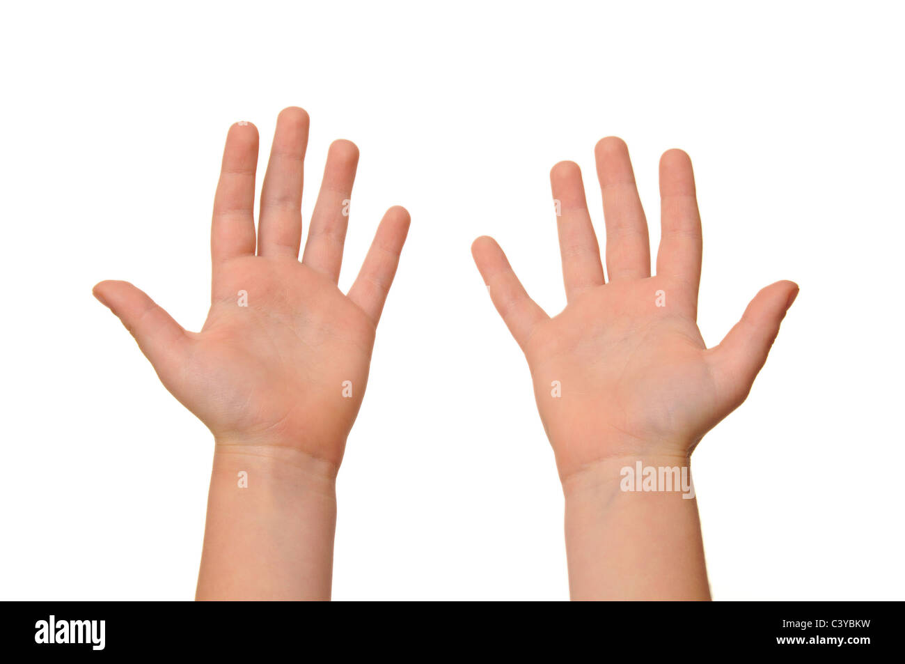 Hands of the child isolated on the white background Stock Photo - Alamy