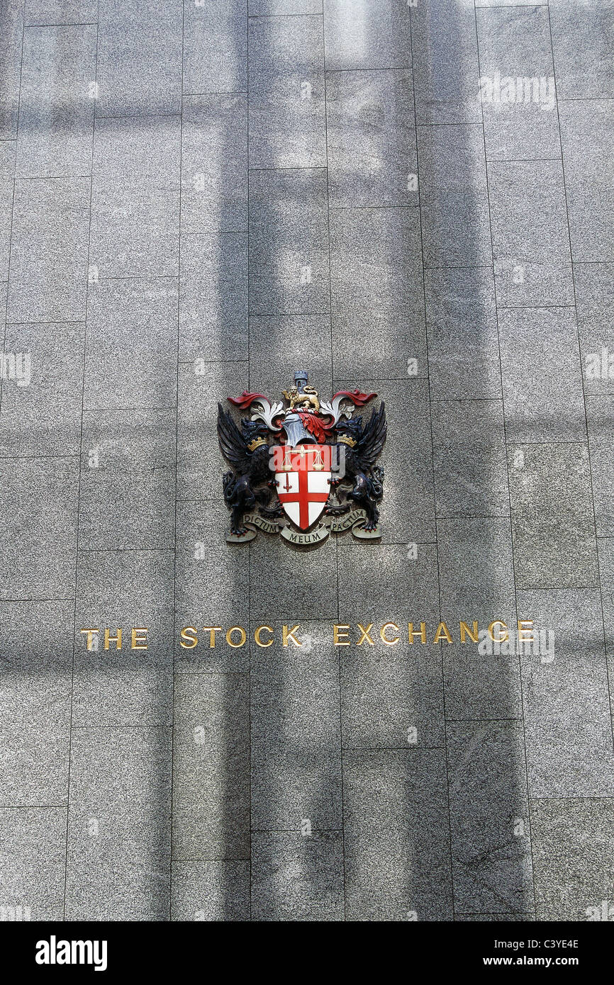 Coat of Arms of the London Stock Exchange. United Kingdom Stock Photo ...