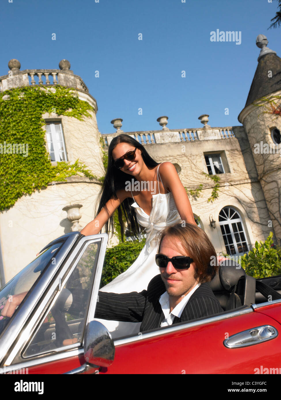 Just married car sports hi-res stock photography and images - Alamy