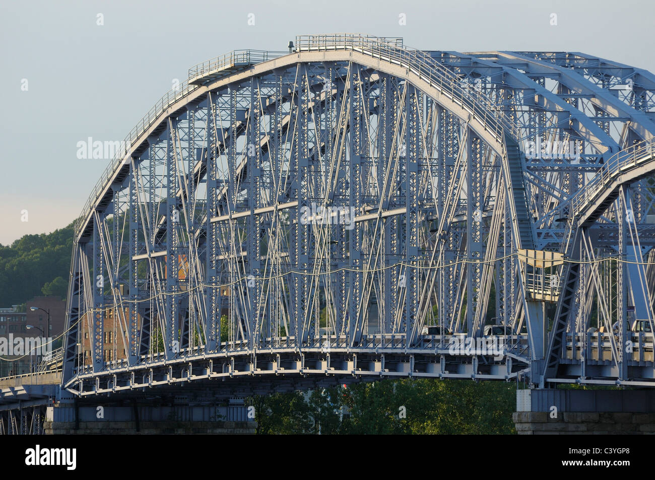 Ohio River, Bridge, Downtown Cincinnati, Ohio, steel, construction ...