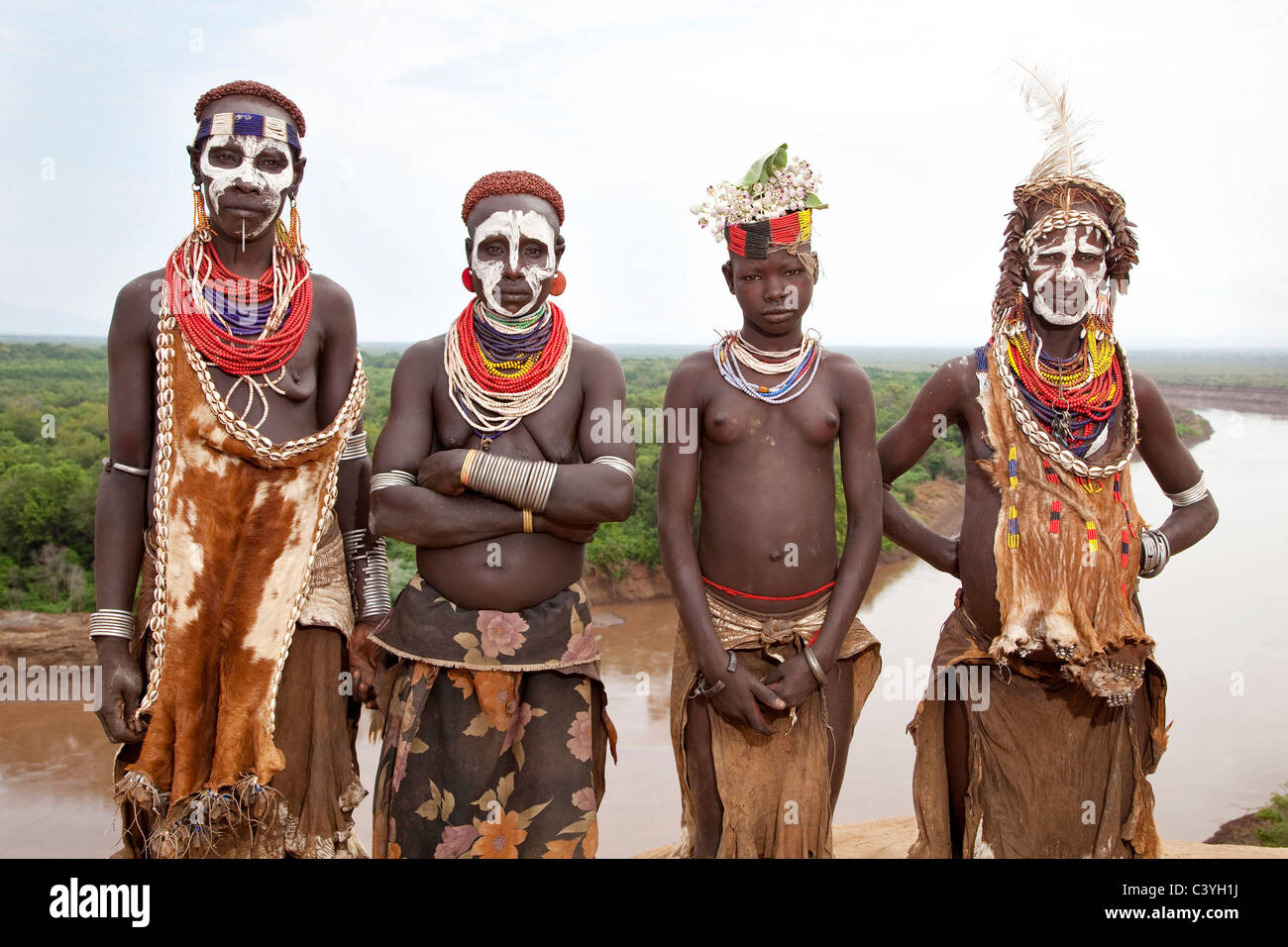 Karo people in Korcho, Lower Omo Valley, Ethiopia, Africa Stock Photo ...