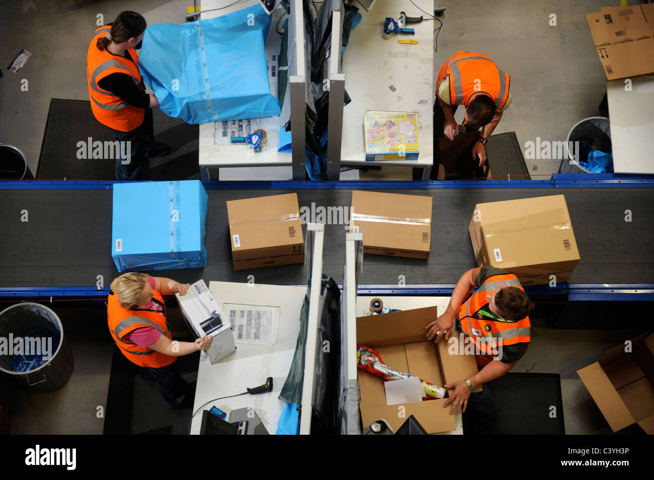 The online retailer Amazon's distribution centre in Swansea, South ...