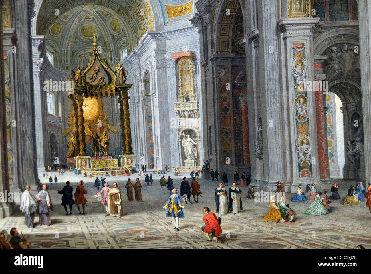 Detail: Interior of Saint Peter´s, Rome, after 1754, Giovanni Paolo ...