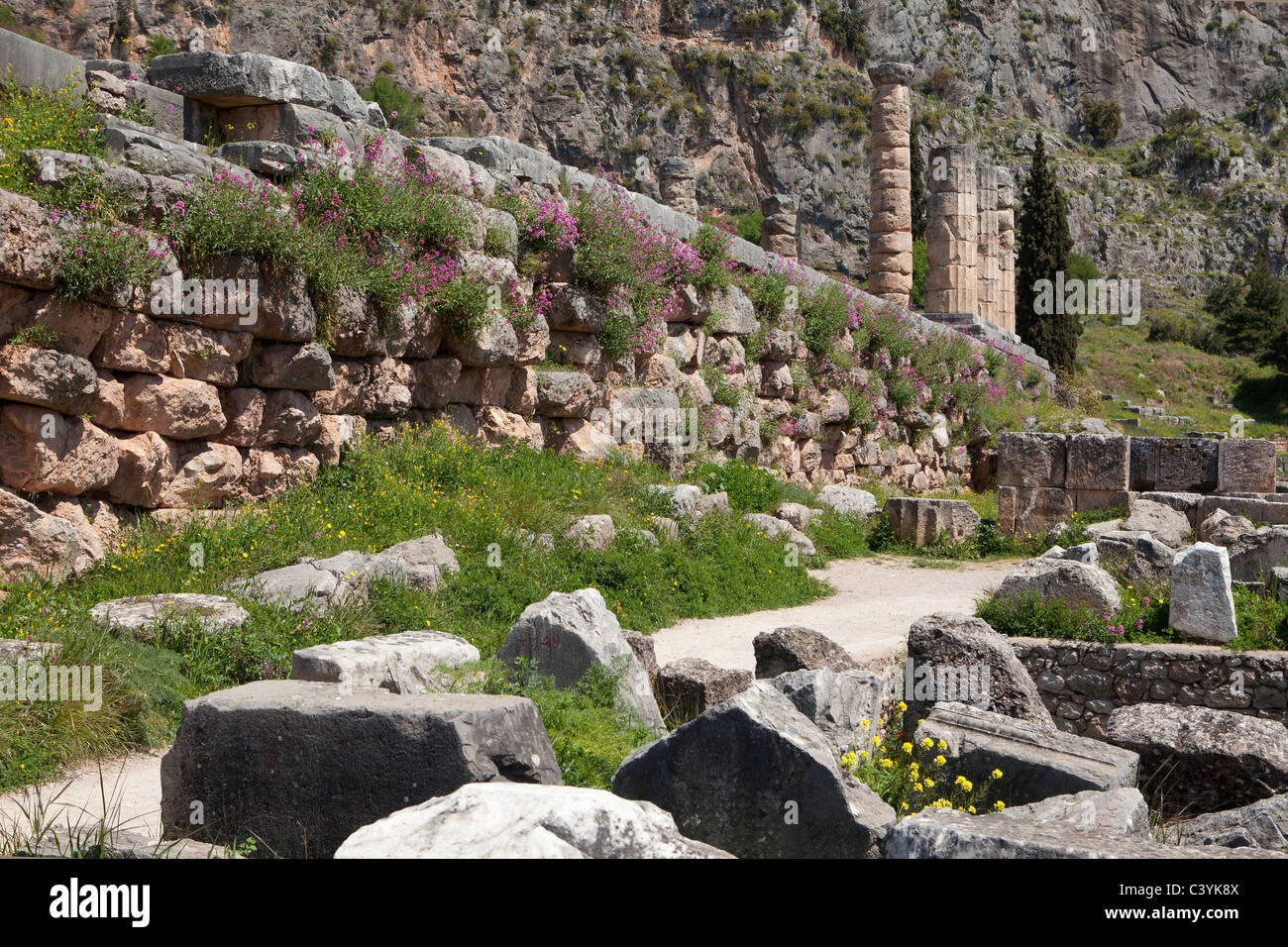 The Temple of Apollo at Delphi in Greece Stock Photo - Alamy