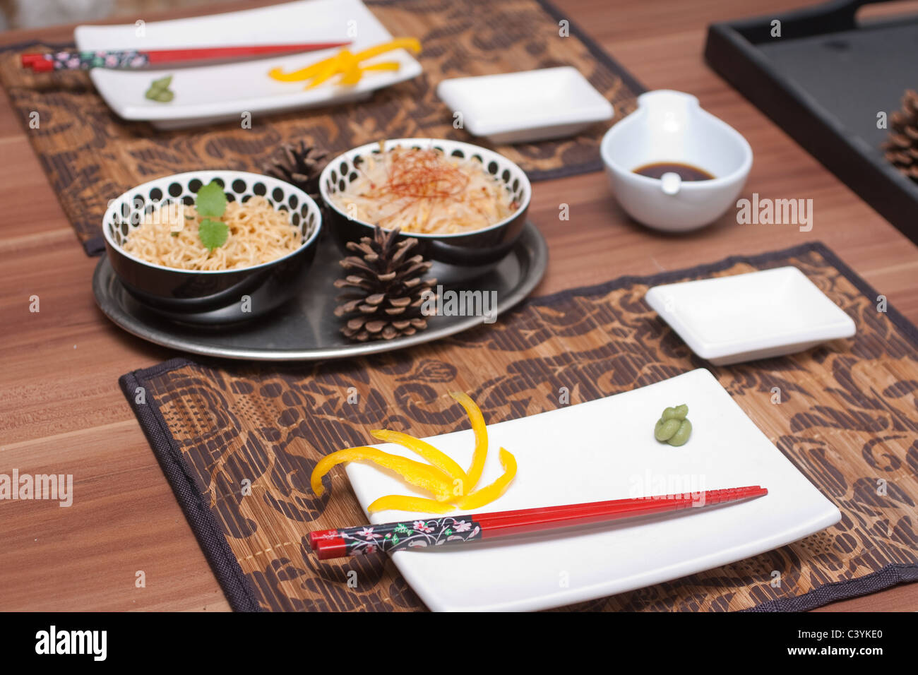 Japanese Laid Table Stock Photo - Alamy