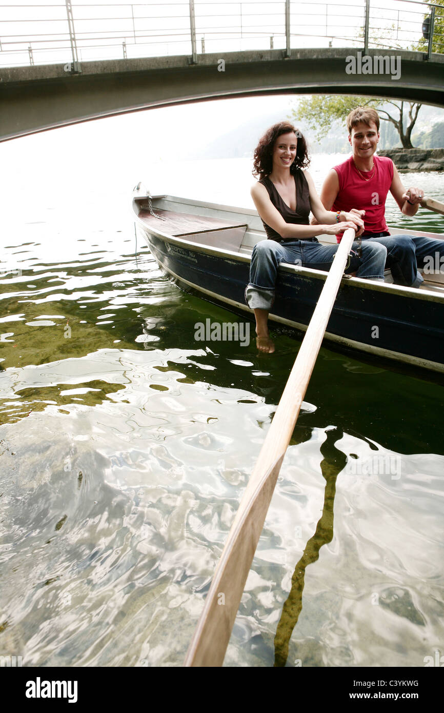 couple, rowing, laughing, boat, people, portrait, adults, flirt, beauty ...