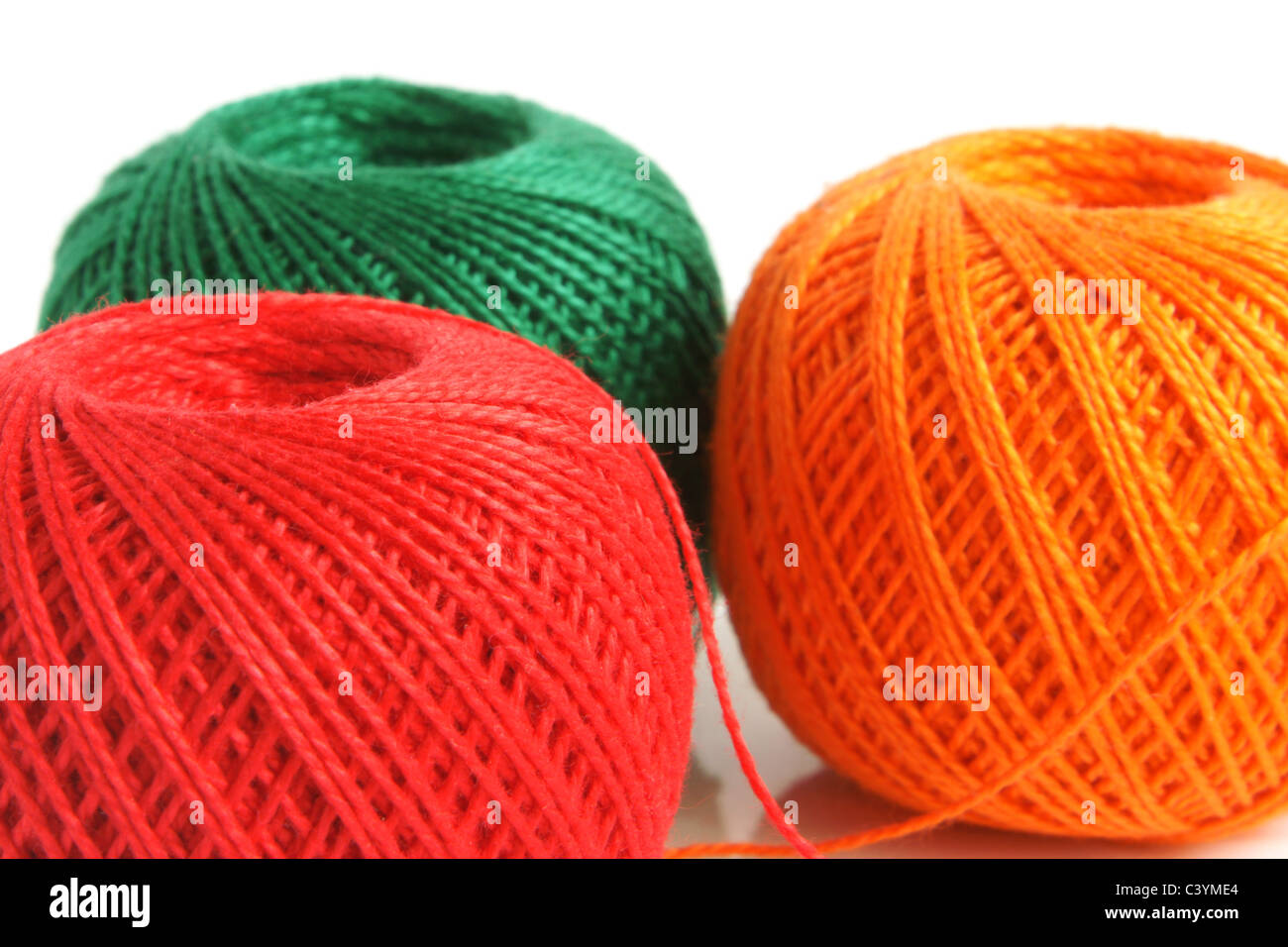 Green woolen threads hi-res stock photography and images - Alamy