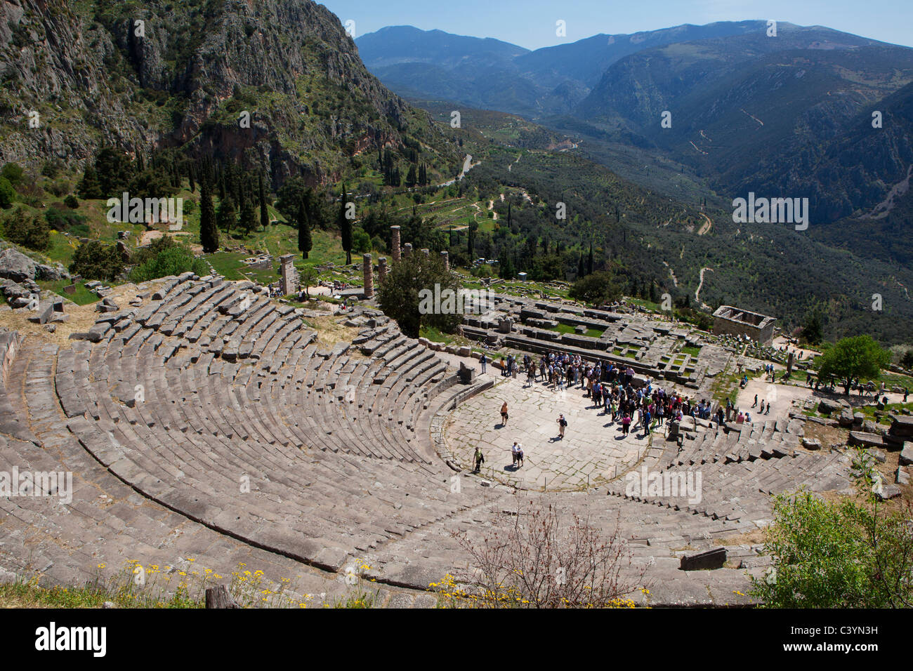 The ancient theater at Delphi, Greece Stock Photo - Alamy