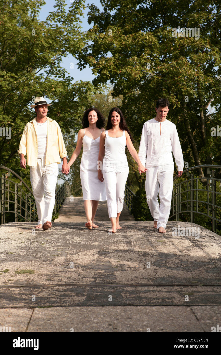 adults, enjoy, park, beauty, nature, walk, hold, people, group ...