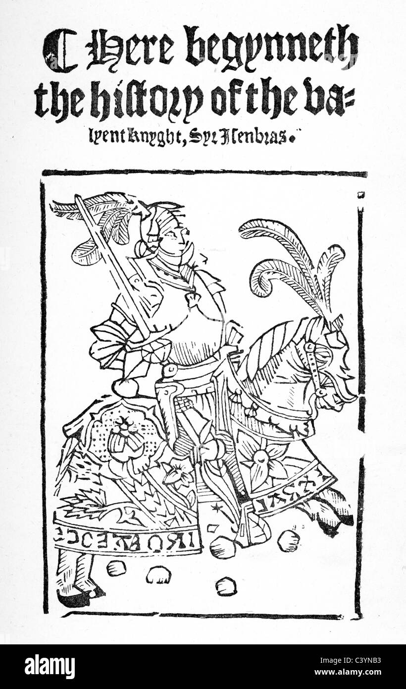 Medieval woodcut of Sir Isumbras, a medieval metrical romance written ...