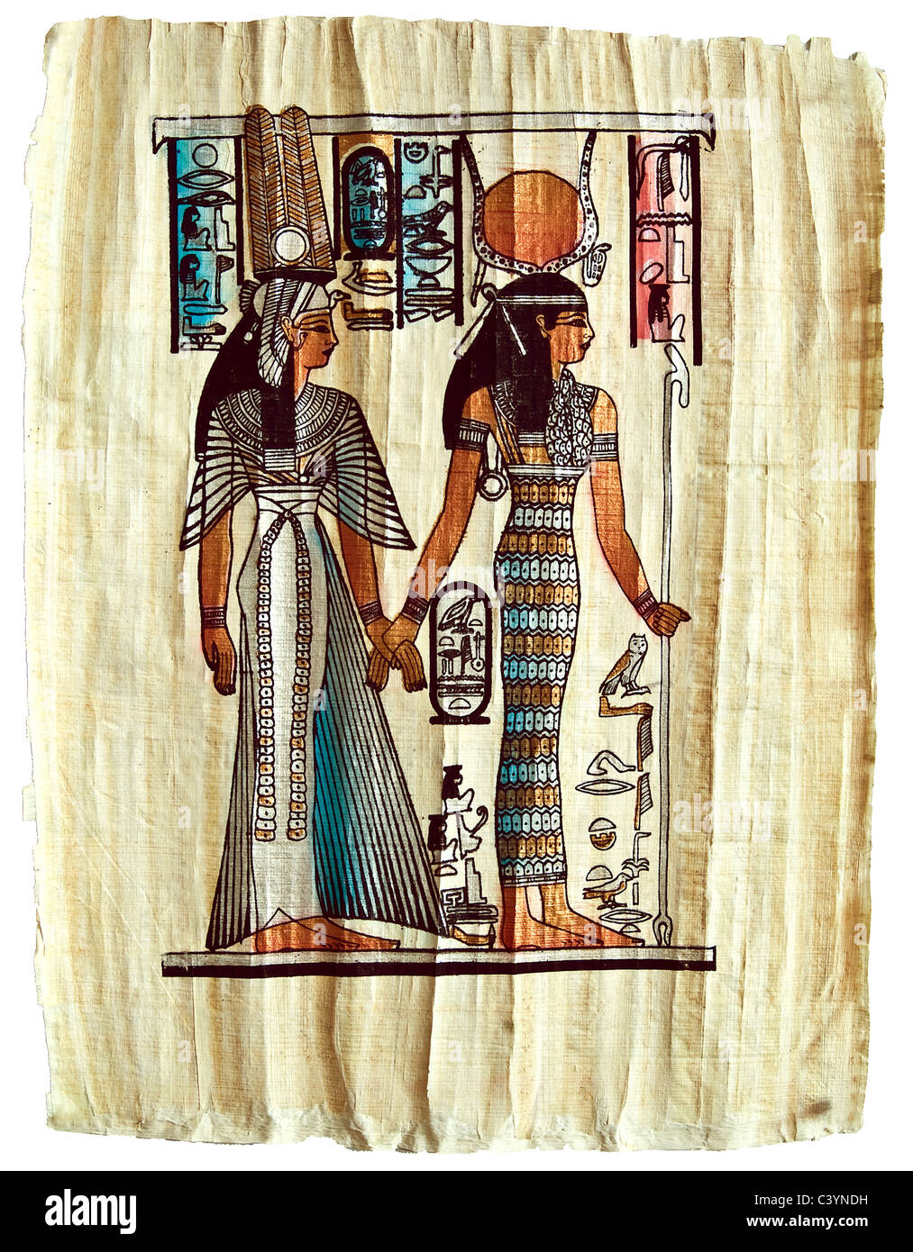 Papyrus with elements of Egyptian ancient history Stock Photo - Alamy