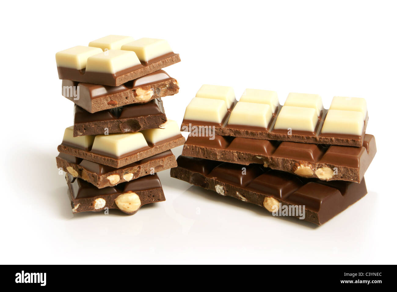 Stack of chocolate pieces Stock Photo - Alamy