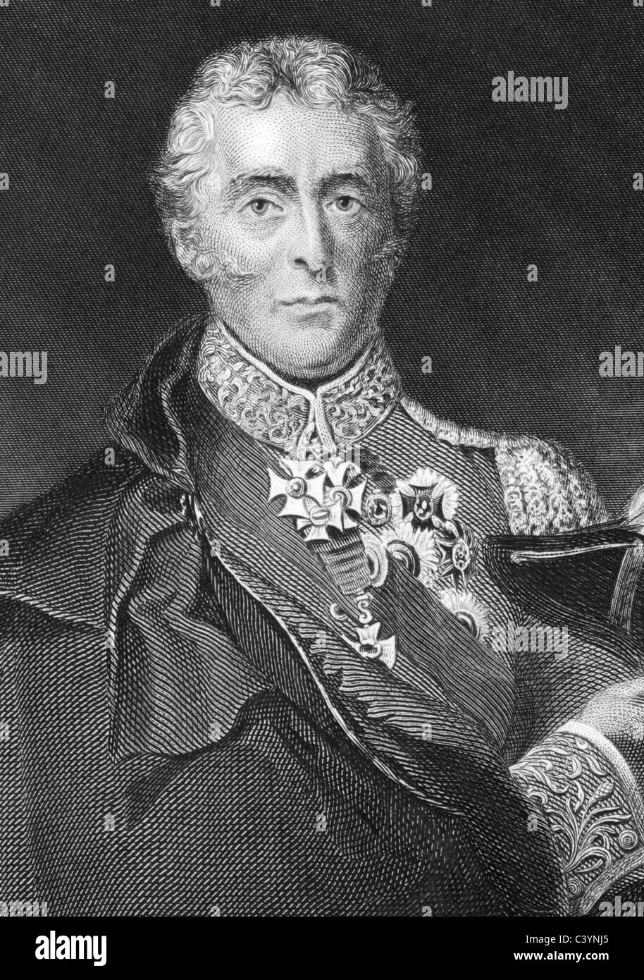 Arthur Wellesley, 1st Duke of Wellington (1769-1852) on engraving from ...