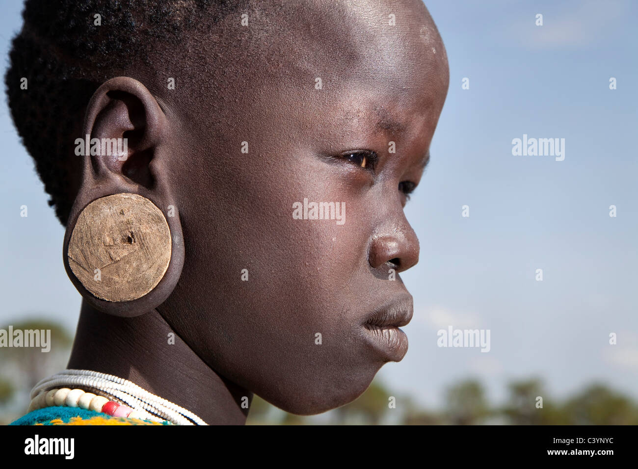 Mursi children, tribal people in Hailoa, Mago National Park, Ethiopia ...