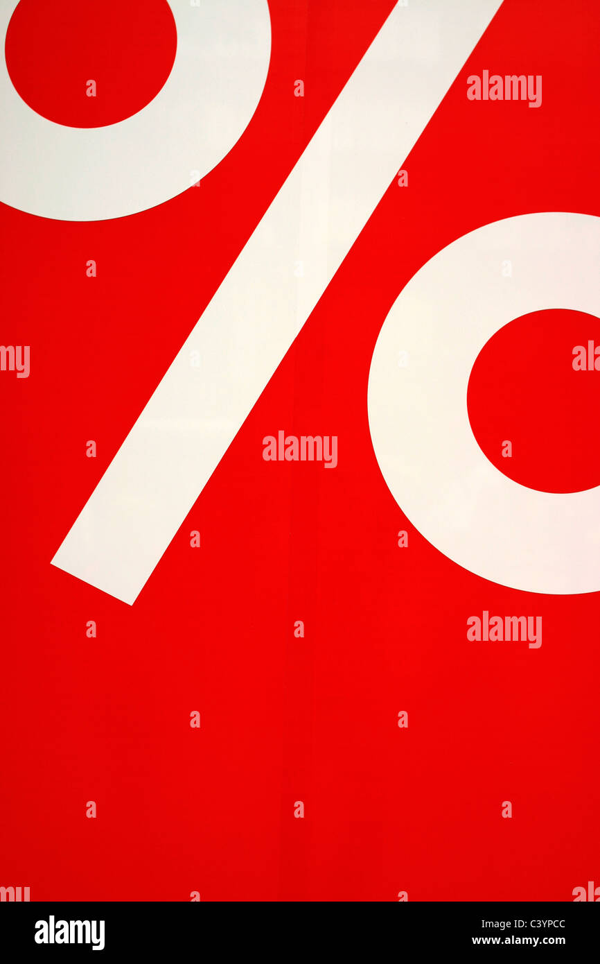 Sale sign, percentage sign, discount sign, Hamburg, Germany, shop Stock ...