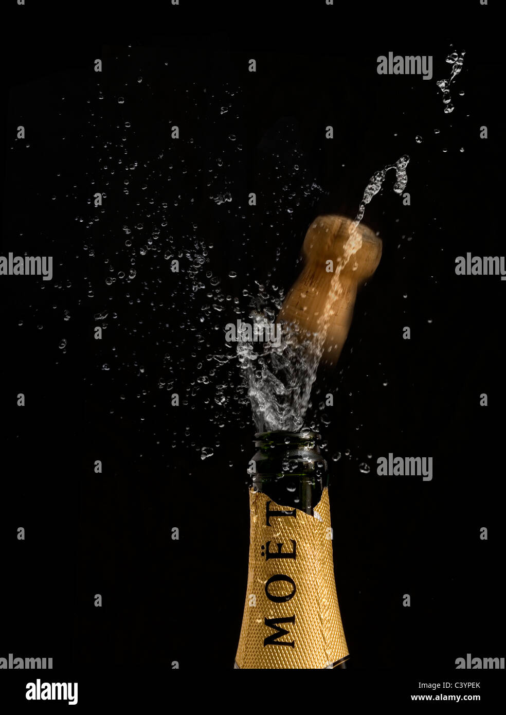 Moet Champagne Bottle Popping