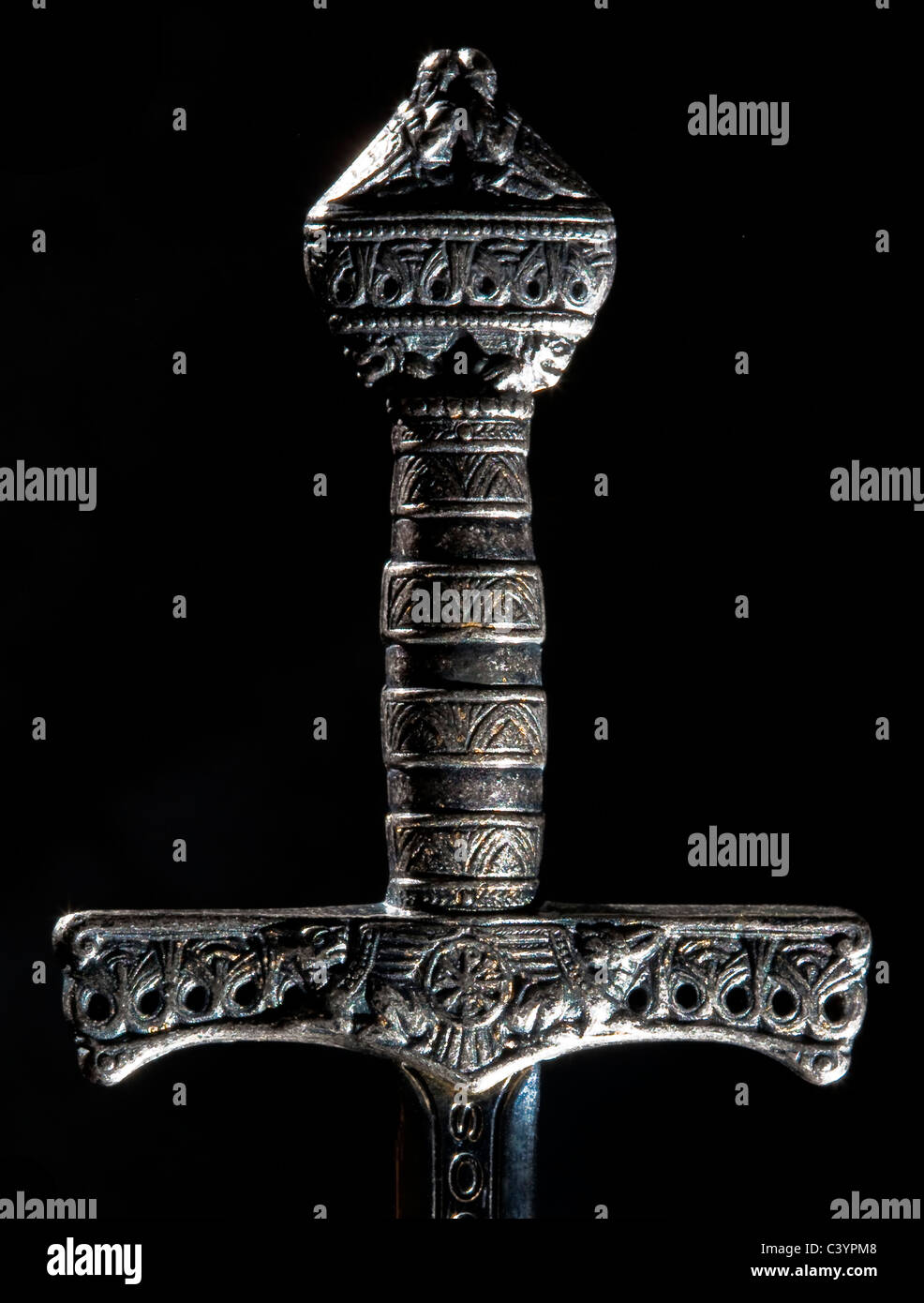 hilt and blade of miniature iron Japanese sword Stock Photo - Alamy