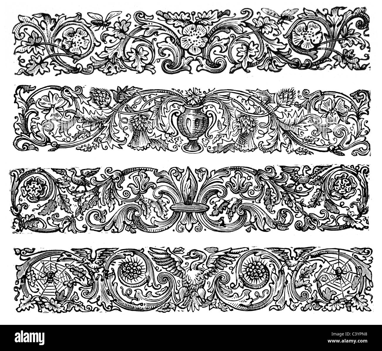 Retro style design elements with a Victorian or Medieval Style Stock ...