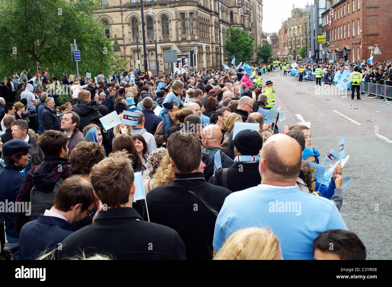 Manchester city supporters street hi-res stock photography and images ...