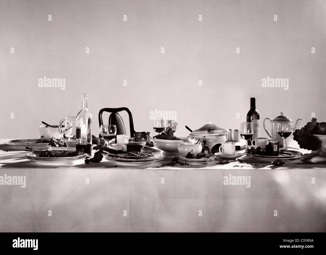Remnants of a sumptuous dinner party Stock Photo - Alamy