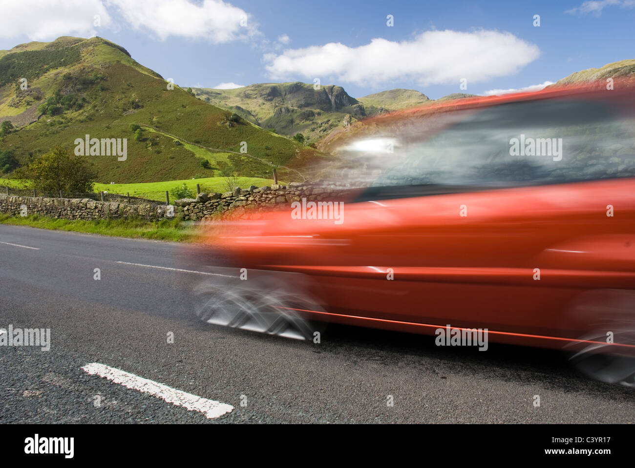 Red car road hi-res stock photography and images - Alamy
