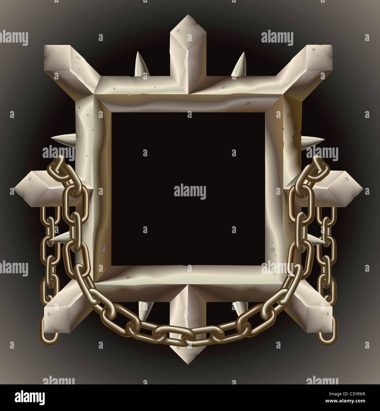 A rusty grunge metal frame border with spikes Stock Photo - Alamy