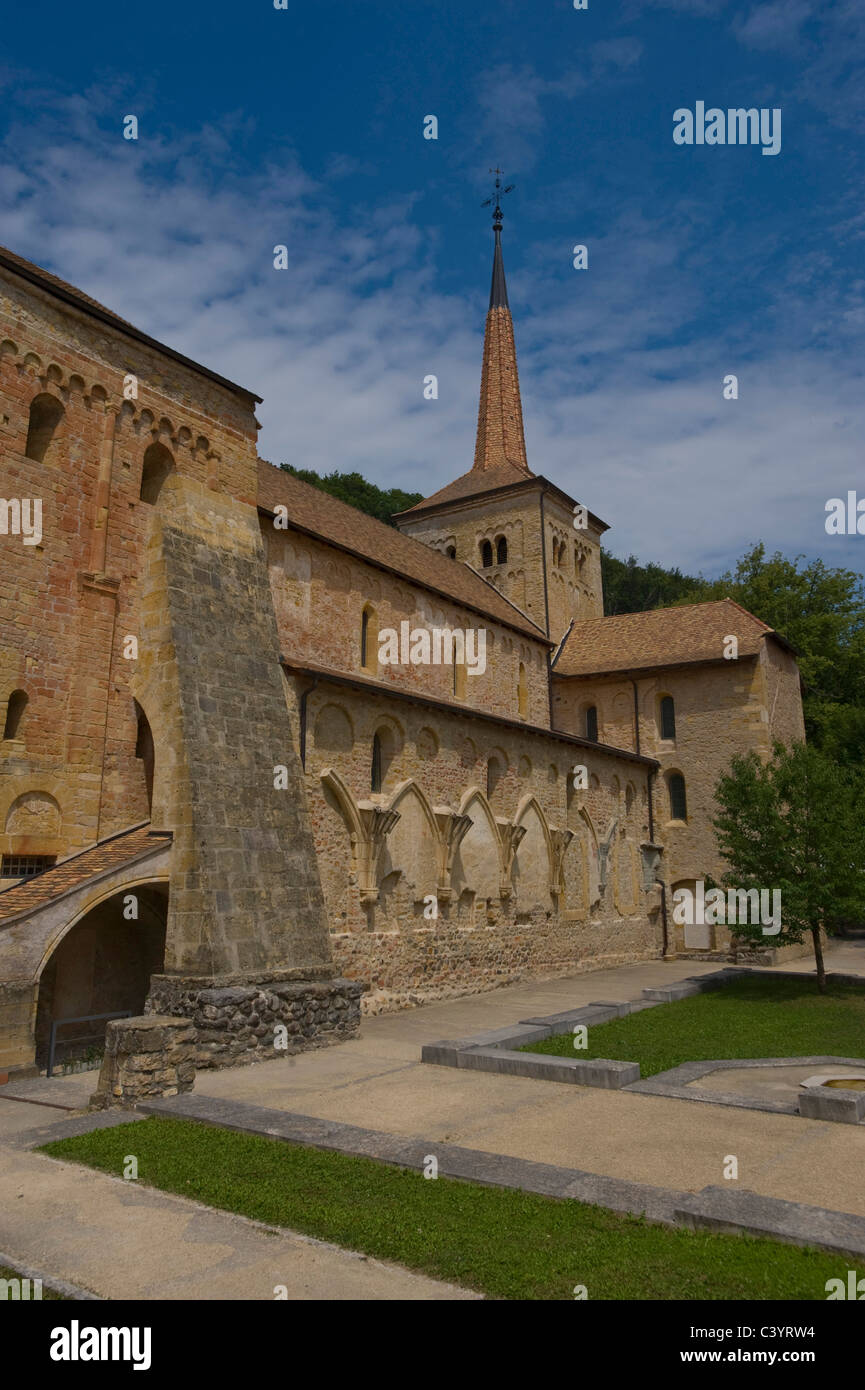 Switzerland, Vaud, Vaulion, Romainmôtier, Cluniac, priory, castle ...
