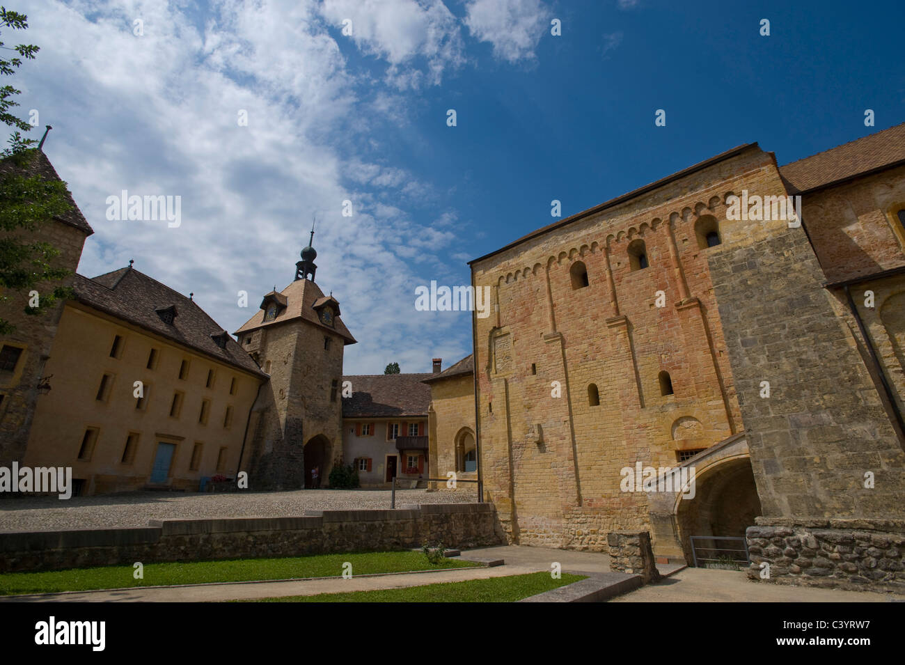 Switzerland, Vaud, Vaulion, Romainmôtier, Cluniac, priory, castle ...