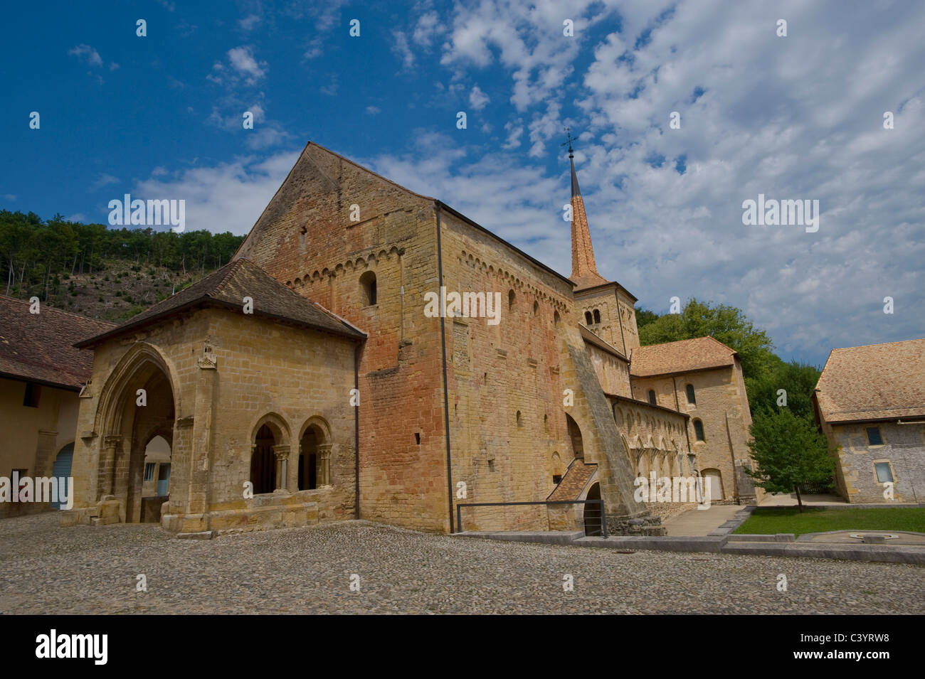 Switzerland, Vaud, Vaulion, Romainmôtier, Cluniac, priory, castle ...