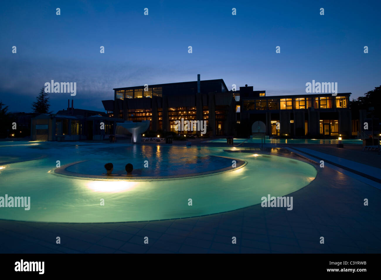Switzerland, couple, water, bath, take it easy, relax, thermal healing ...