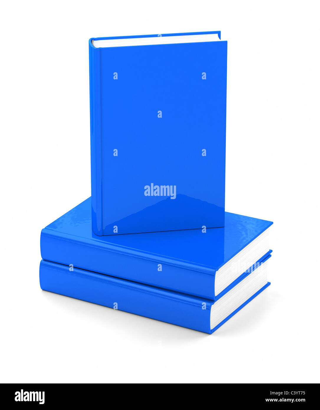 Blue books over white background Stock Photo - Alamy