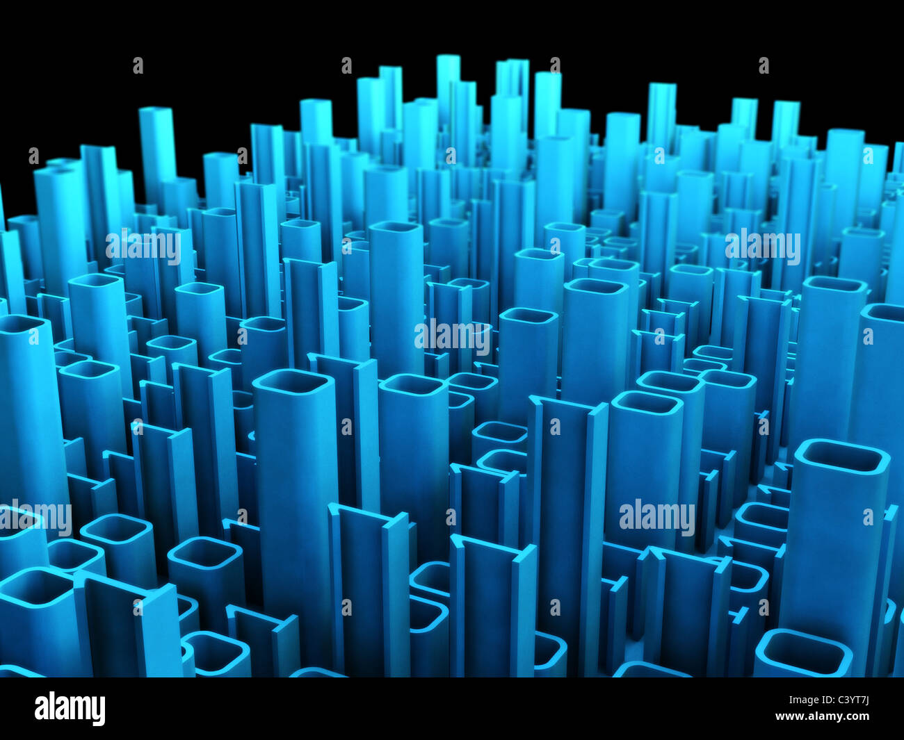 Abstract digital city skyline binary hi-res stock photography and ...