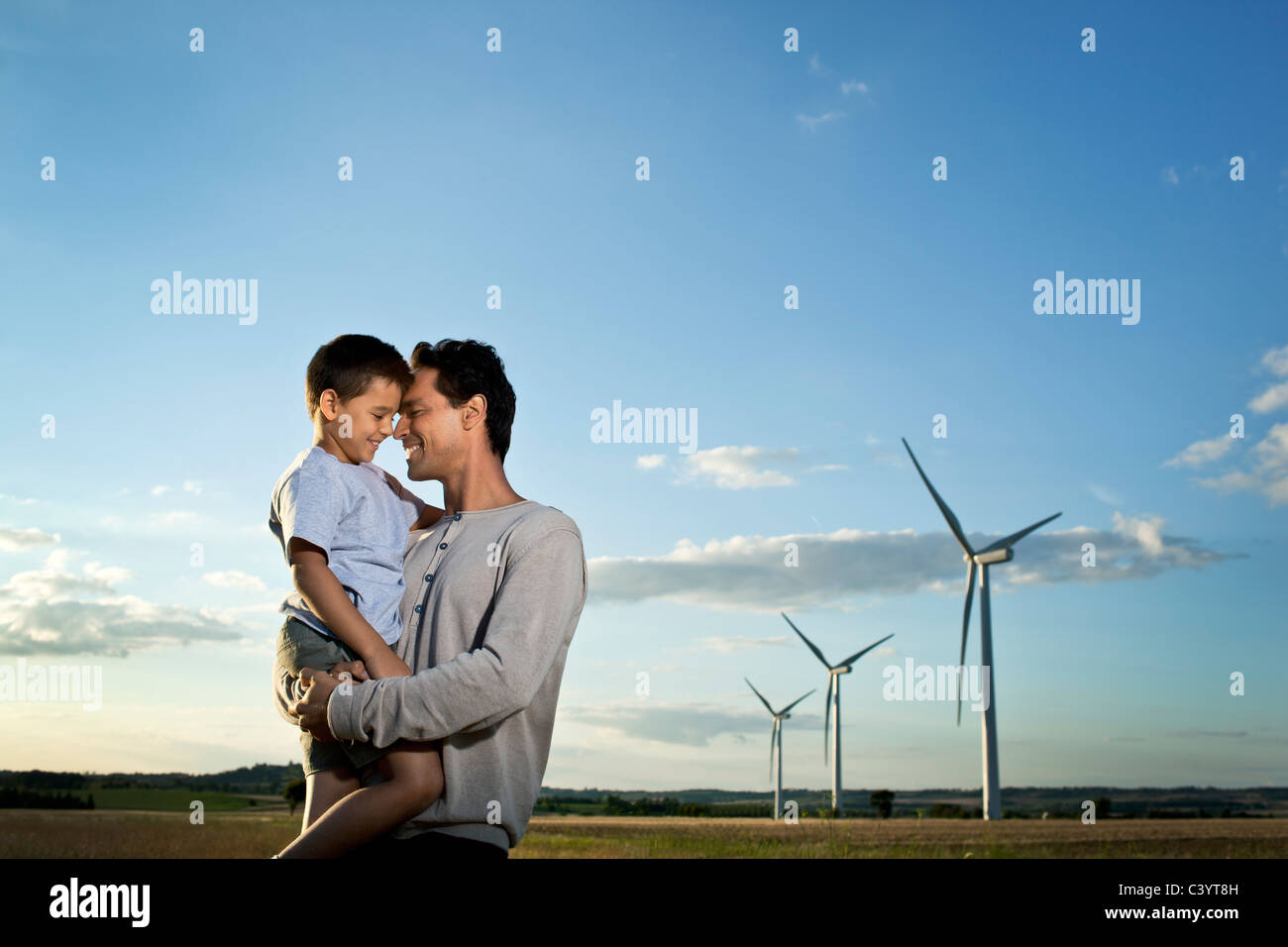 Son father holding wind hi-res stock photography and images - Alamy