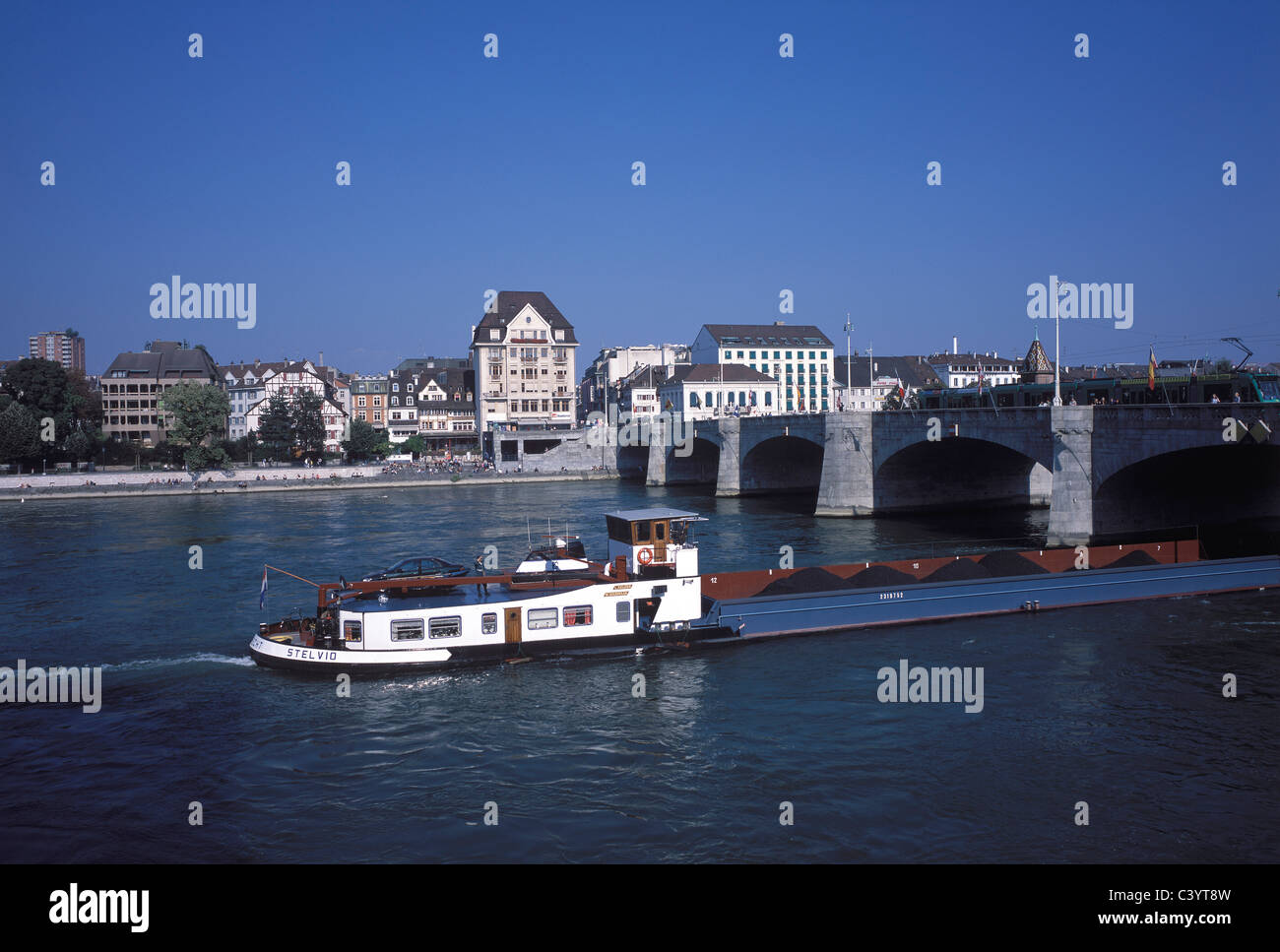 Switzerland, transport, building, construction, bridge, ship, river ...