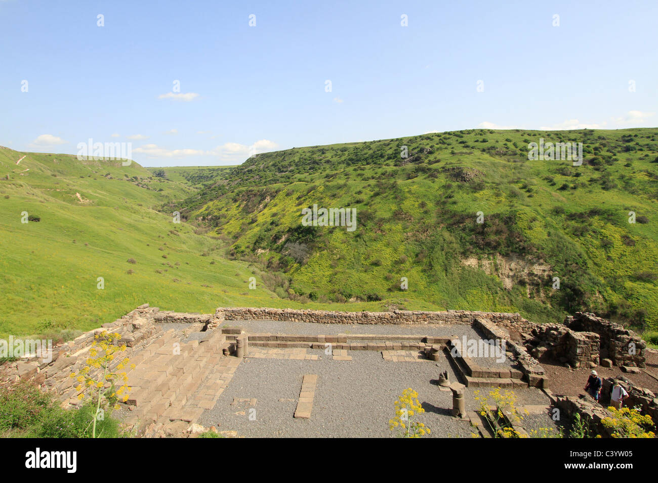 Golan Heights, ruins of Gamla ancient Synagogue Stock Photo - Alamy
