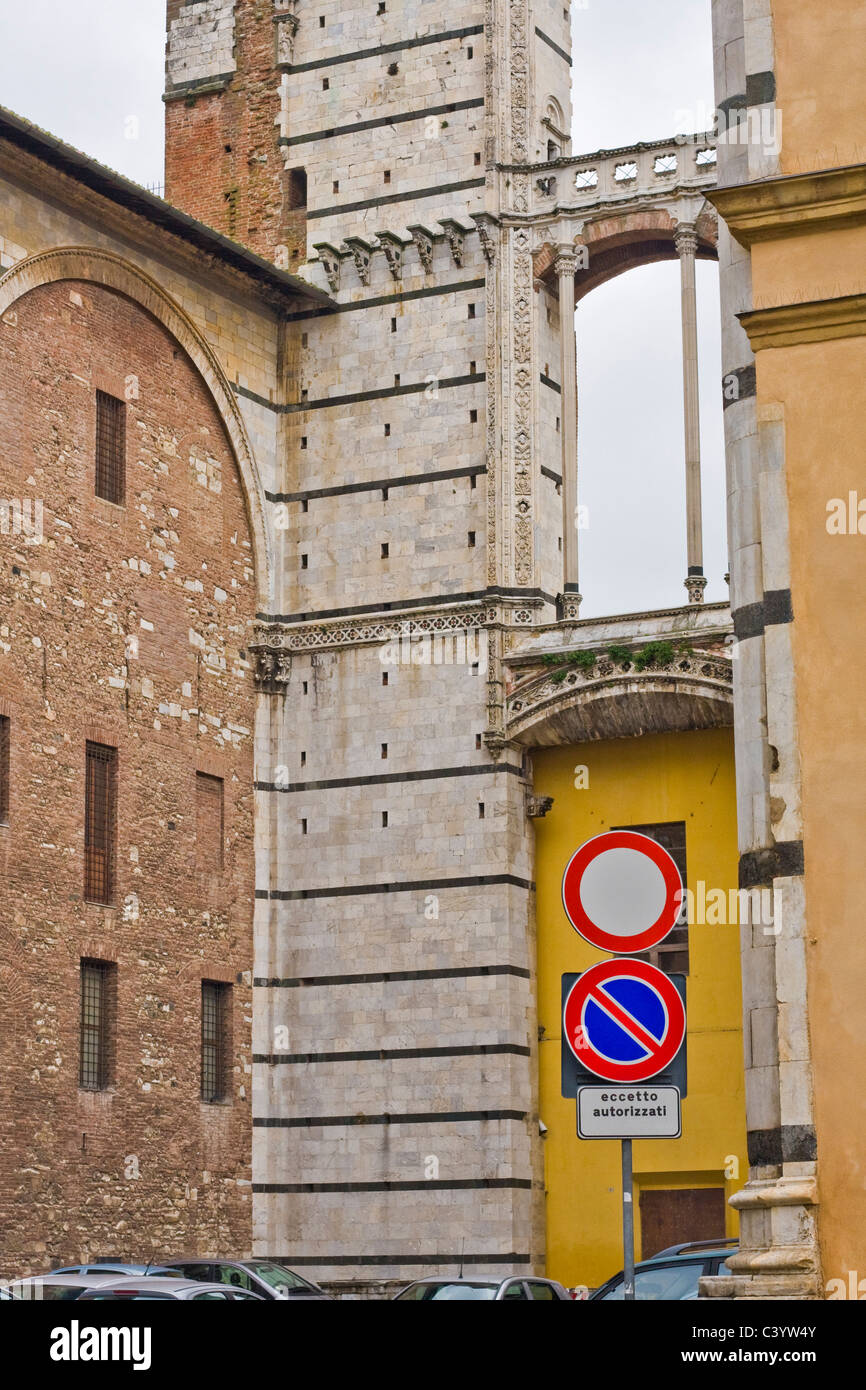 ancient wall in siena with signs Stock Photo - Alamy