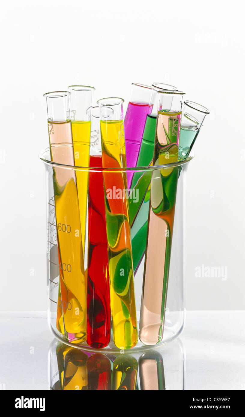 Chemical chemistry colourful equipment flask hi-res stock photography ...