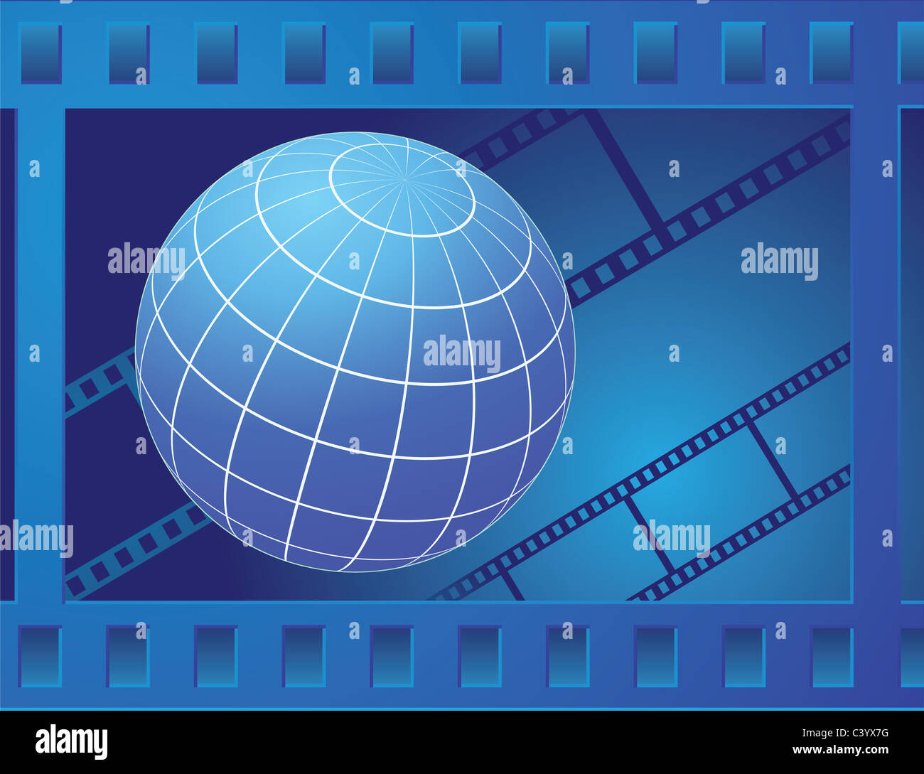 Earth globe in film frame. Abstract photography concept illustration ...