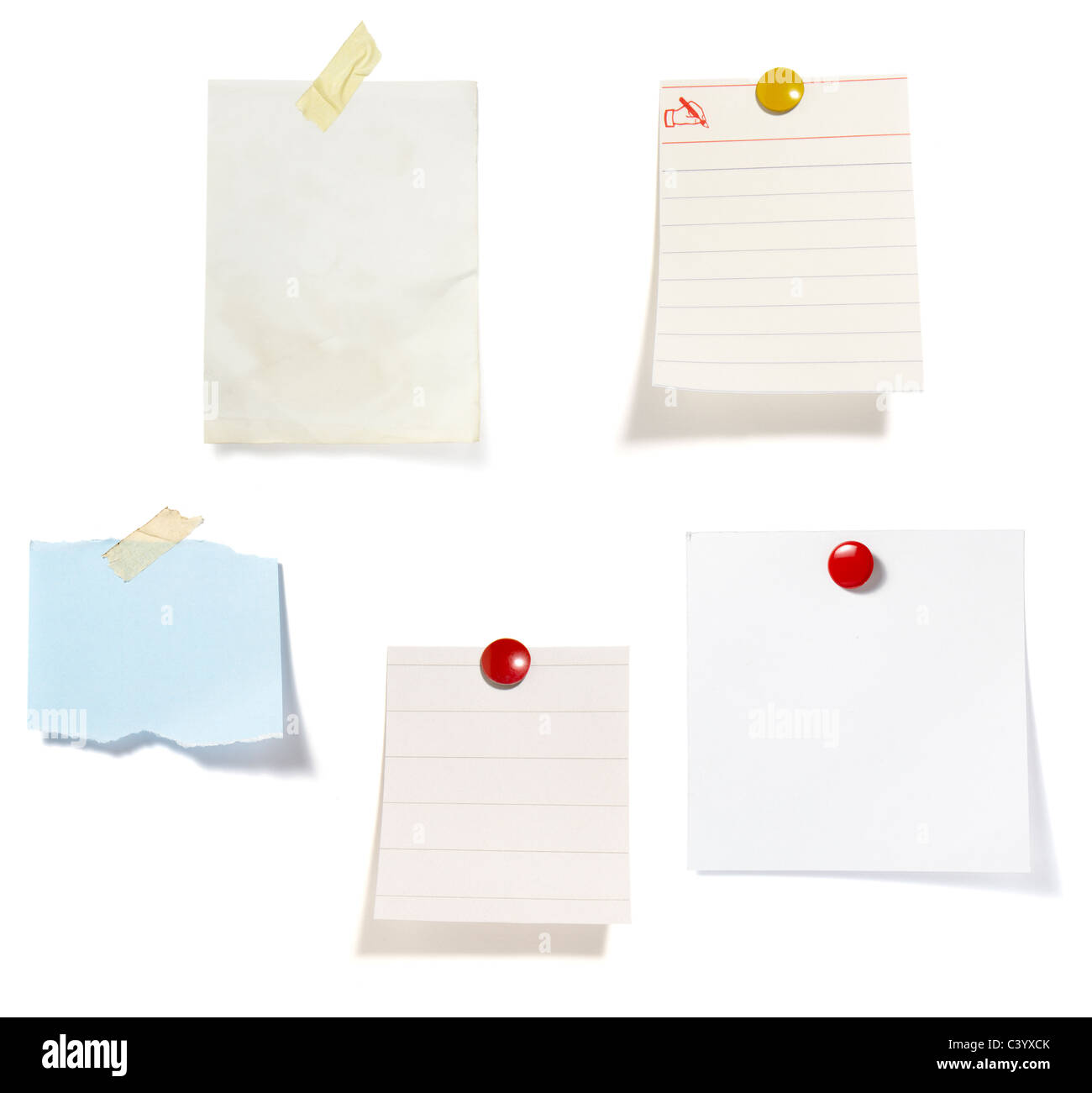 note papers with push pins Stock Photo - Alamy