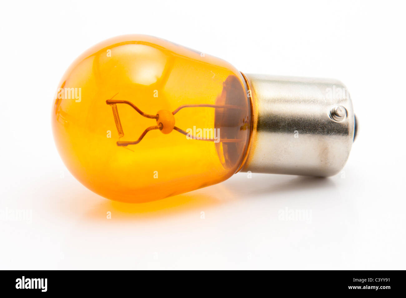 Orange color car bulb Stock Photo - Alamy