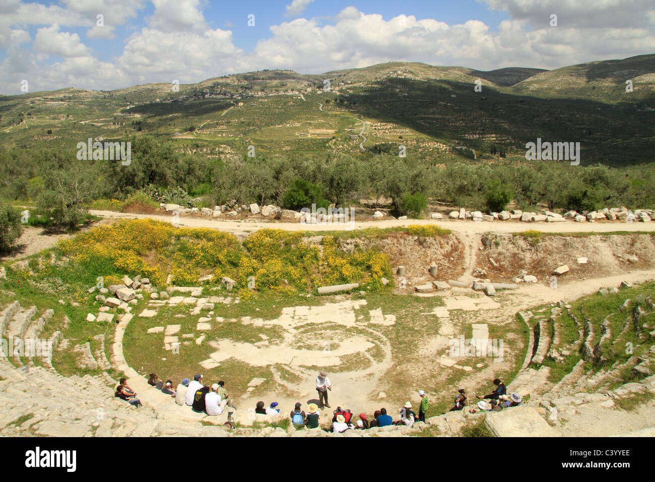 Samaria, Sebastie, the 2nd century theatre of the Roman city Sebaste ...